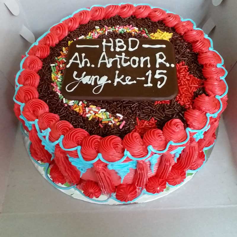Jual Kue Tart Tabur Meses Merah Coklat